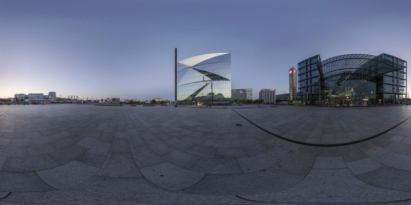 Berlin Sculpture: A Reflective Silver Object in the City Center HDRi ...