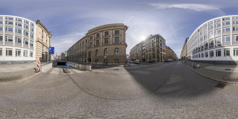 Berlin's Town Square: A Fish-Eye Lens Perspective HDRi Maps and Backplates