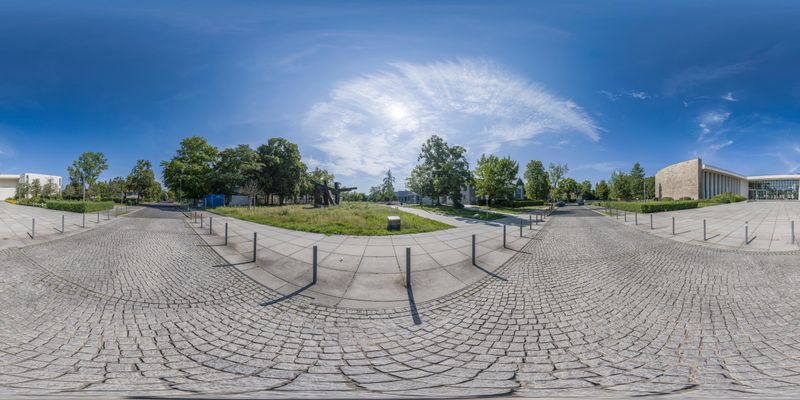 Berlin University Campus: Stone Paths and Fenced-in Gardens HDRi Maps ...