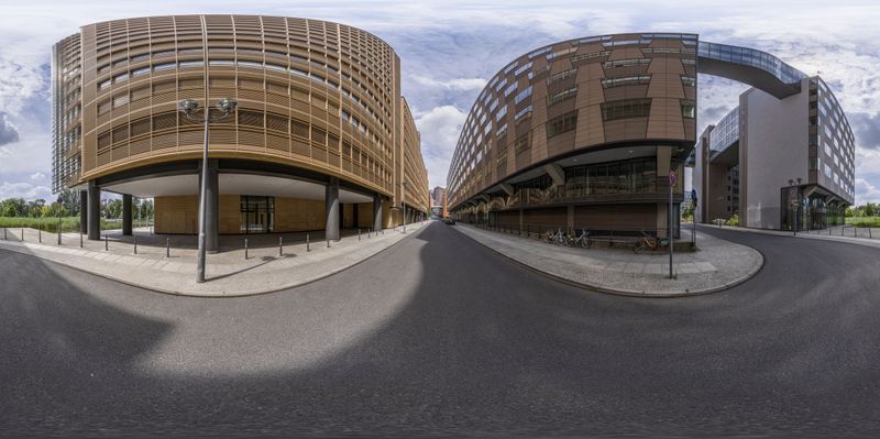 Berlin Urban Architecture: A Curved Building in the City HDRi Maps and ...
