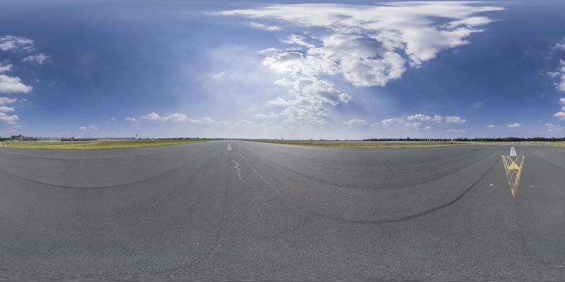 Berlin's Urban Design: A Runway under Clear Skies HDRi Maps and Backplates