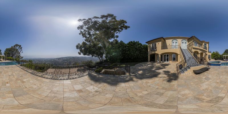Beverly Hills Mansion with Pool and Courtyard HDRi Maps and Backplates
