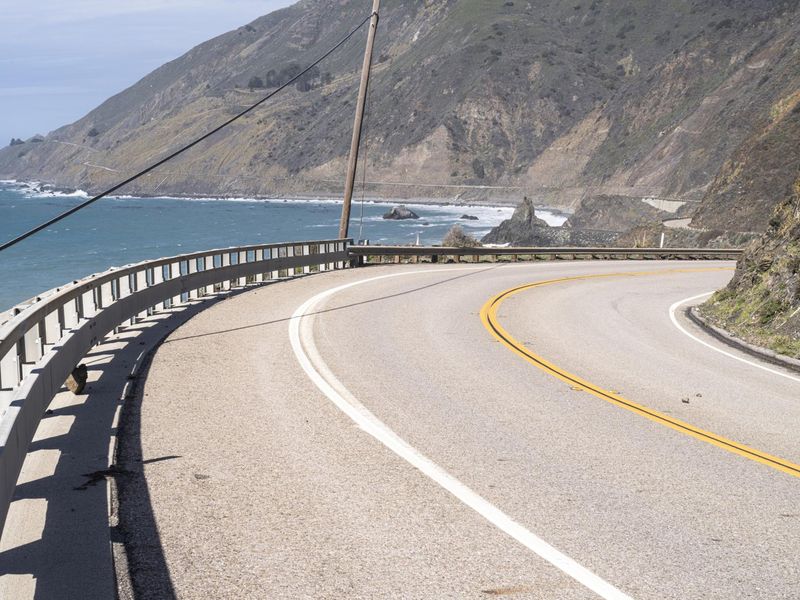 Big Sur Mountain Pass: Highway Curve Through Majestic Mountains HDRi ...