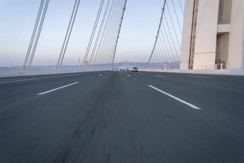 Blue Cable-Stayed Bridge: Clear Sky HDRi Maps and Backplates