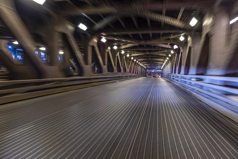 Blurred Pedestrian Walkway at Night in Chicago, Illinois HDRi Maps and ...