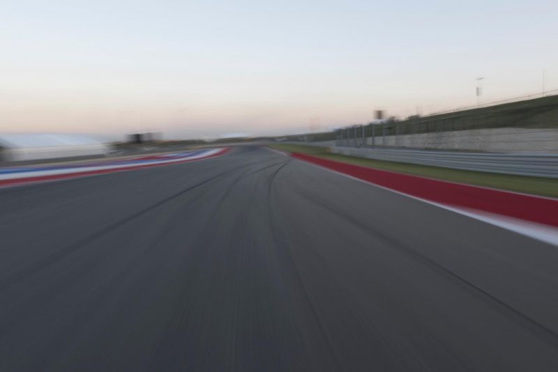 Blurred Race Track with Red and White Stripes on Asphalt HDRi Maps and ...