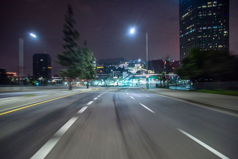 Blurred Road View of Los Angeles HDRi Maps and Backplates