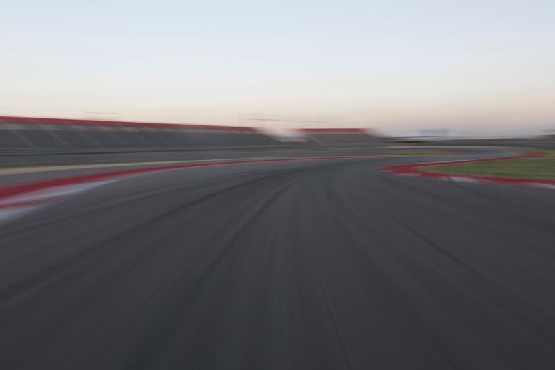 Blurry Dusk Curved Road with Car HDRi Maps and Backplates