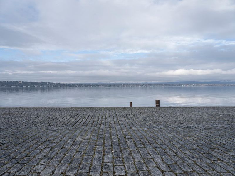 Boat Ramp at Geneva, France in Open Space with Cobble Stone Surface ...