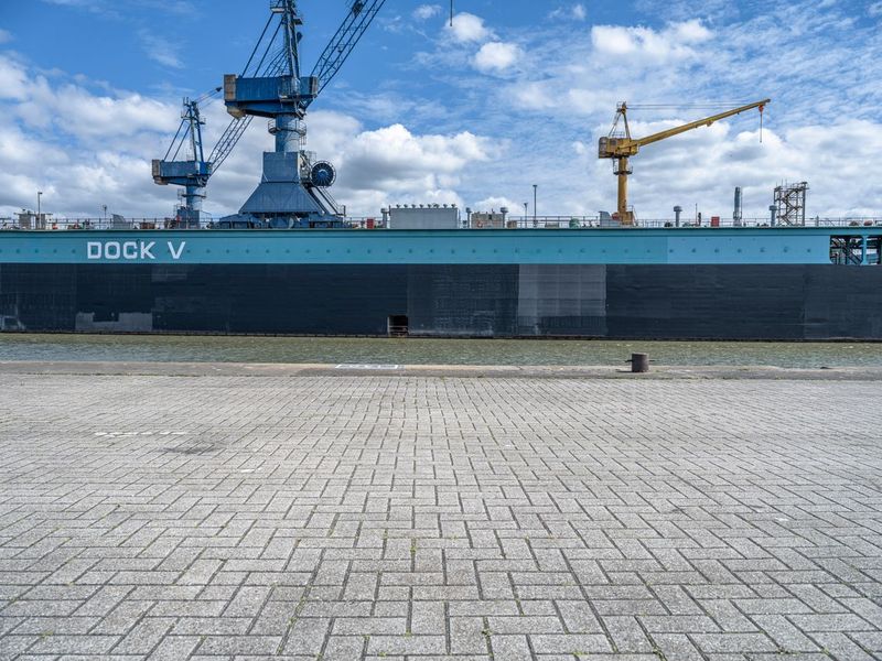 Bremen Harbor: Ship Cityscape Under a Clear Sky HDRi Maps and Backplates