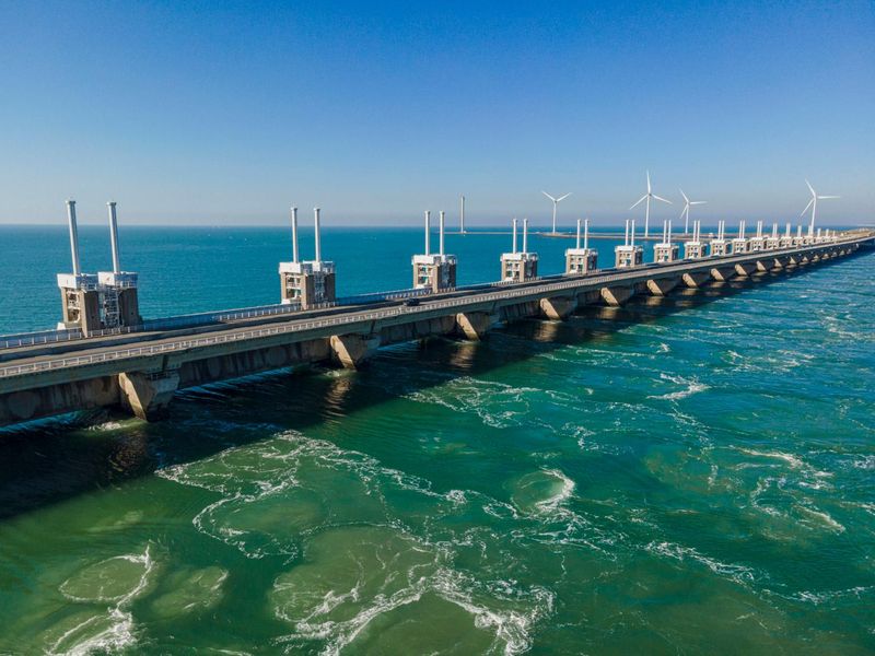 Bridge in the Netherlands with Wind Turbines on the Coastal HDRi Maps ...