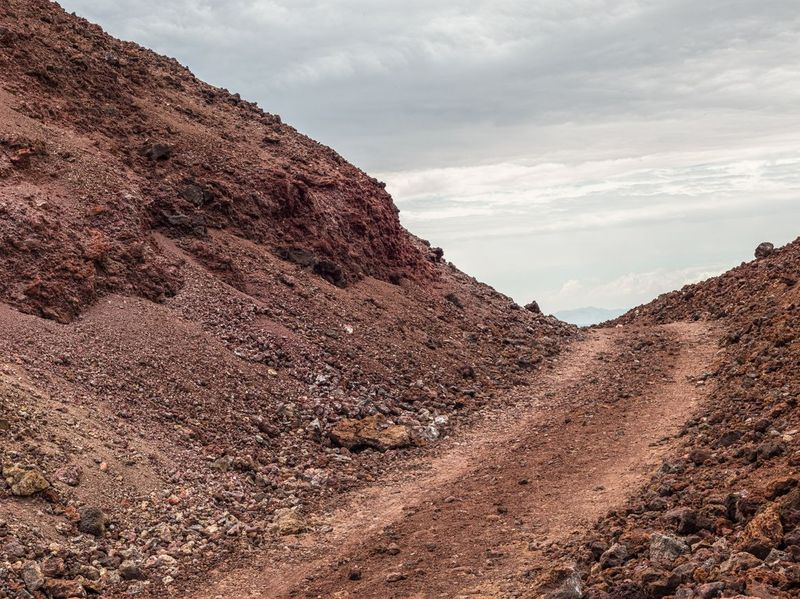 A Brown Dirt Road in a Mountain Landscape HDRi Maps and Backplates