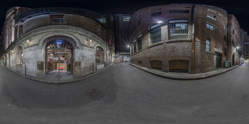 Building with Fire Hydrant: A Charming Neighborhood with Brickwork HDRi ...