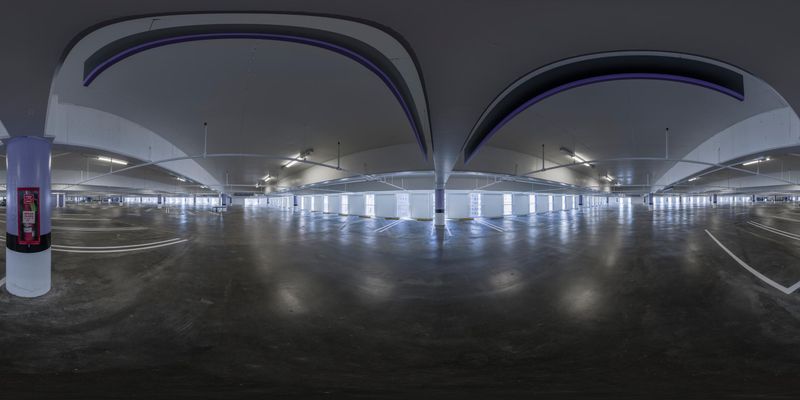 California Architecture: A Modern Parking Garage HDRi Maps and Backplates