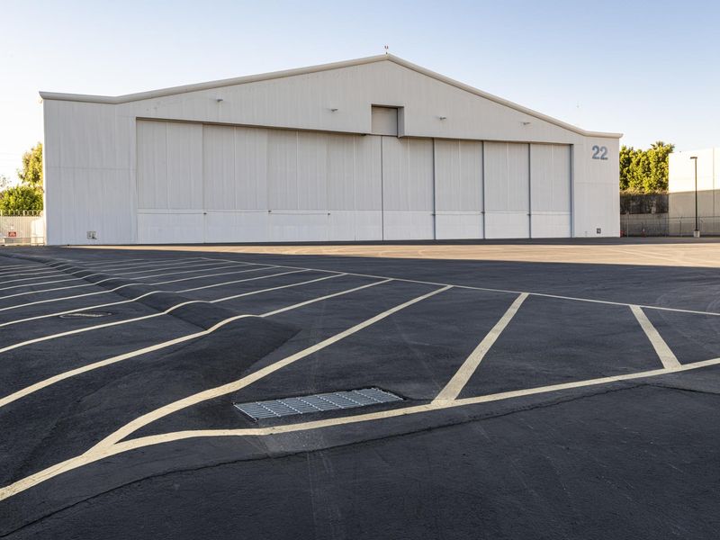 California Open Space: Asphalt Building and Parking During the Day HDRi ...