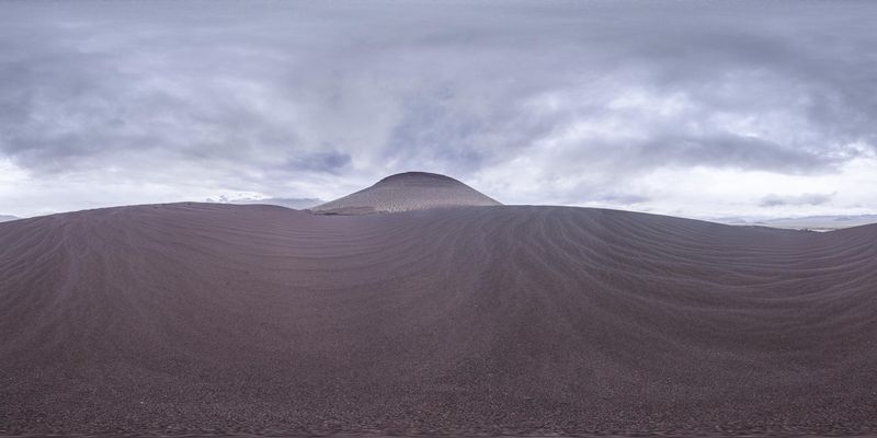 California Barren Hillside: Sand and Dark Clouds HDRi Maps and Backplates