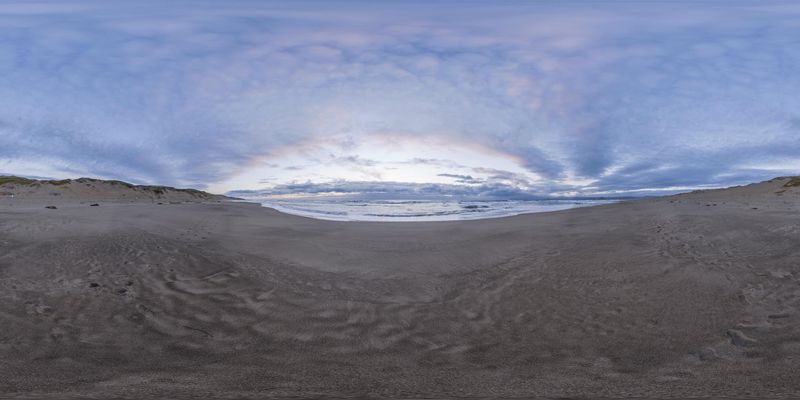 California Coastal Dawn: An Empty Sandy Beach HDRi Maps and Backplates