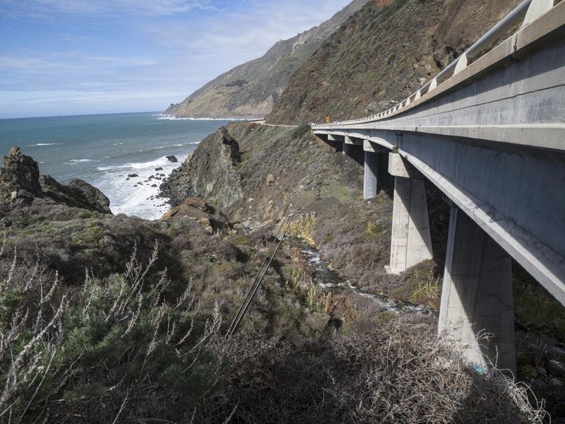 California Coastal Highway: Bridge with Ocean View HDRi Maps and Backplates