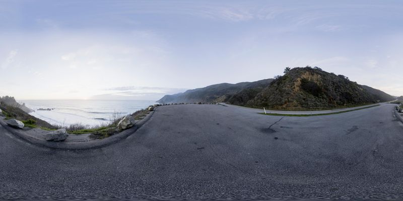 California Coastal Road: Cliffs and Ocean View HDRi Maps and Backplates