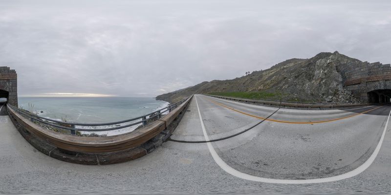 California Coastal Road by the Ocean Cliff - HDRi Maps and Backplates