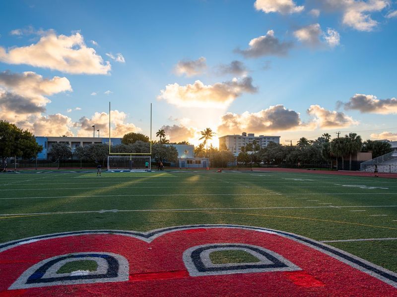 California Dawn at Football Stadium, Miami Beach HDRi Maps and Backplates
