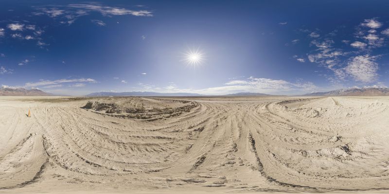 Wide View of California Desert Landscape HDRi Maps and Backplates