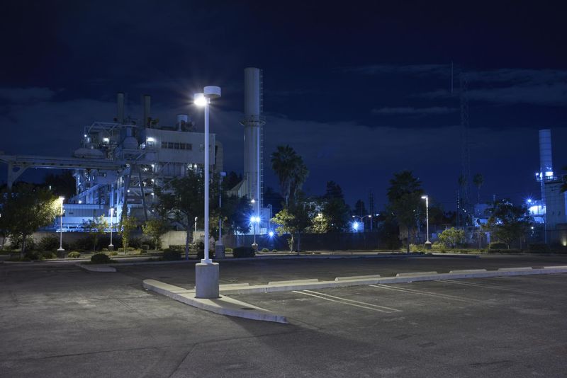California Factory Lights in Urban Night HDRi Maps and Backplates