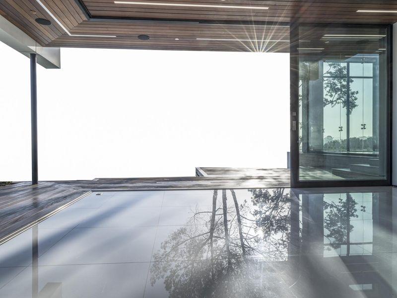 California Home with Large Glass Windows Overlooking Backyard HDRi Maps ...