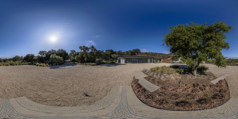 California House with Yard: Rocks and Plants HDRi Maps and Backplates