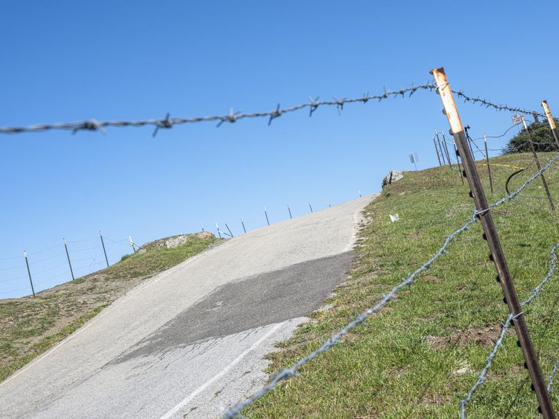 California Landscape with Barbed Wire Fence on Slope HDRi Maps and ...
