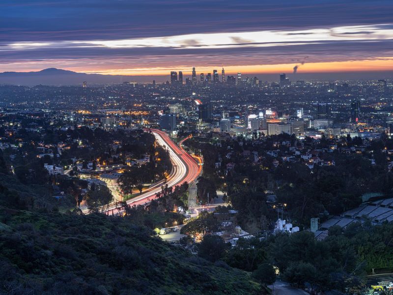 California Night: Urban Lights Illuminate the City HDRi Maps and Backplates
