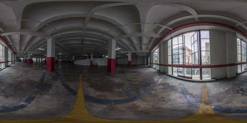 California Parking Lot Loft: An Urban Building HDRi Maps and Backplates