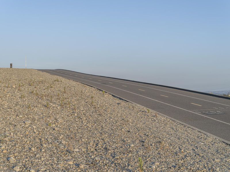 California Road: Asphalt Against a Clear Sky HDRi Maps and Backplates