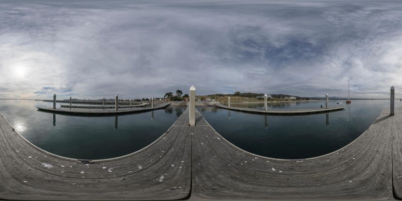 California's Rural Harbor: Boats and Pier HDRi Maps and Backplates