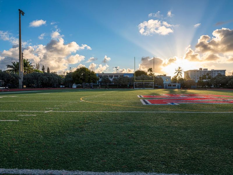 California Sport Stadium: Surrounded by Greenery HDRi Maps and Backplates