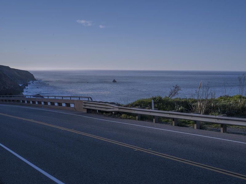 California Sunrise: Ocean Views on a Coastal Road HDRi Maps and Backplates