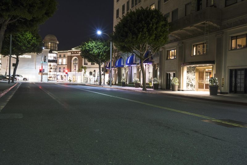 California Urban Streets at Night with Boutiques HDRi Maps and Backplates