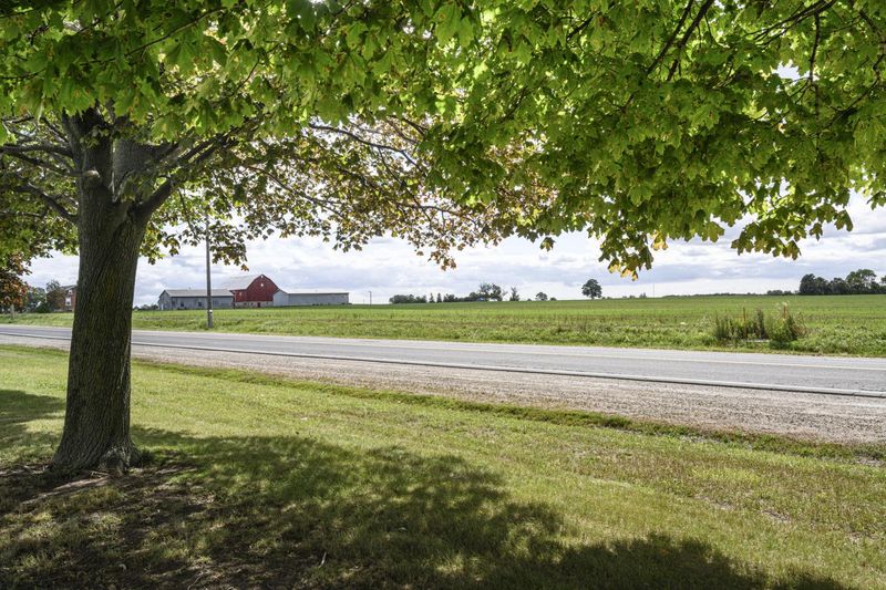 Rural landscape in Ontario, Canada with a road and architecture HDRi ...