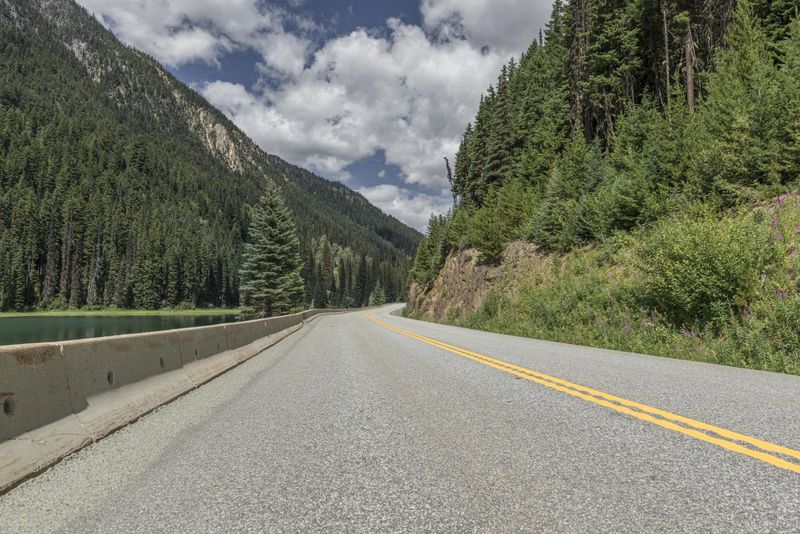 Canadian Highlands: Forest Road with Straight-Down-the-Road POV HDRi ...
