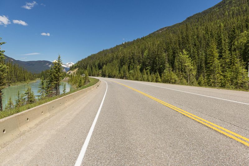 Canadian Road in Alberta: A Landscape under Clear Skies HDRi Maps and ...