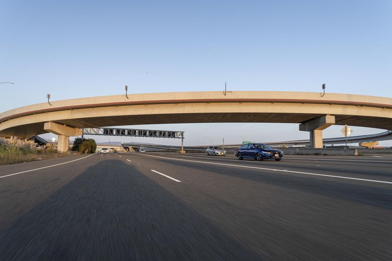 Cars Driving Under Bridge on Highway HDRi Maps and Backplates