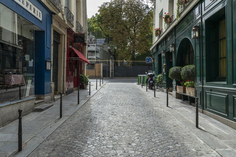 Charming Cobblestone Street in Paris HDRi Maps and Backplates