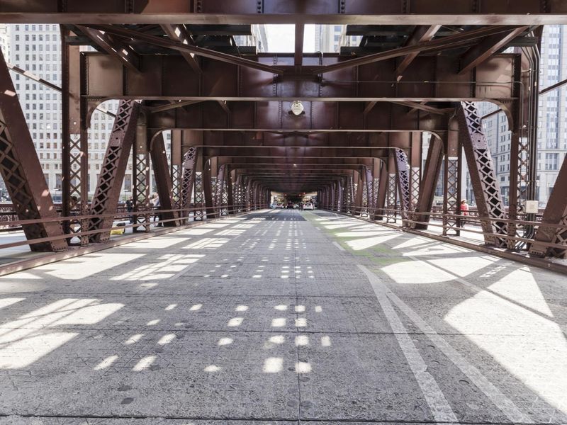 Chicago Bridge in the City Architecture HDRi Maps and Backplates