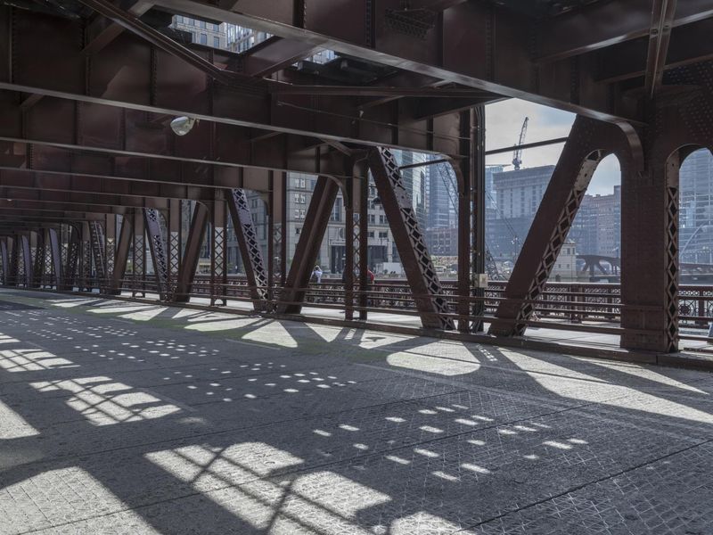 Chicago Cityscape: A Daytime Skyline with Bridge HDRi Maps and Backplates