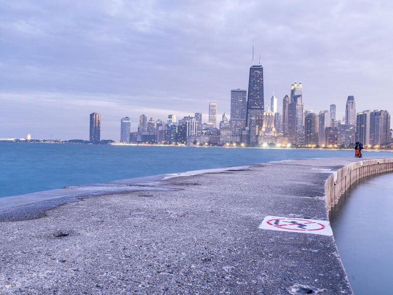 Chicago Cityscape Along Ocean Path HDRi Maps and Backplates