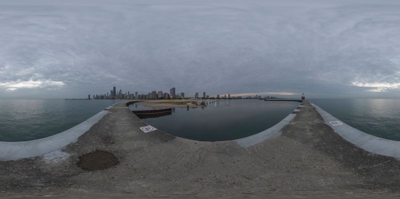 Chicago Coastal Skyline at Dawn - HDRi Maps and Backplates