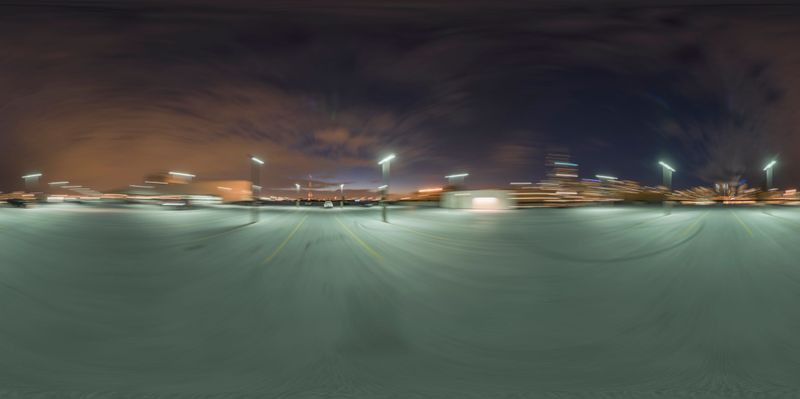 Chicago Night Scene: Stadium and Clock Tower HDRi Maps and Backplates