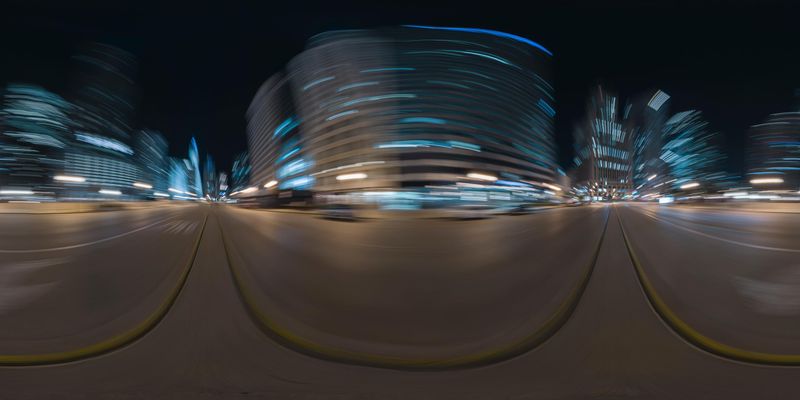Chicago Nighttime Cityscape: Skyscrapers and Street Lights HDRi Maps ...