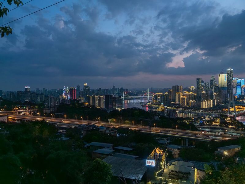 Chongqing Cityscape at Dawn from a High Position HDRi Maps and Backplates