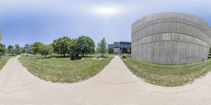 Circular Area in Iowa City: Lush Grass and Trees HDRi Maps and Backplates